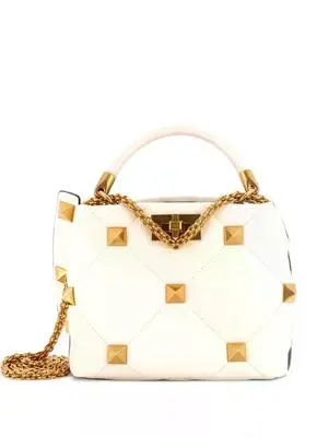 Valentino Garavani Roman Stud Top Handle Bag Quilted Leather Small Satchel