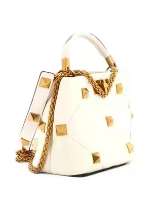Valentino Garavani Roman Stud Top Handle Bag Quilted Leather Small Satchel
