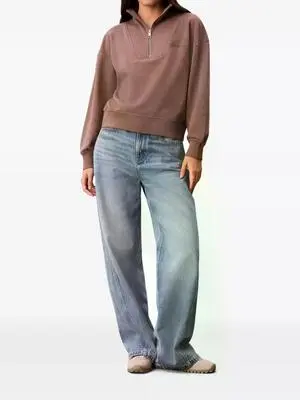 Calvin Klein Quarter-zip Logo-embroidered Sweatshirt
