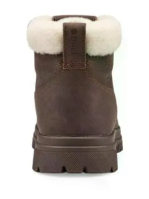 Sorel Shearling-trim Leather Ankle Boots