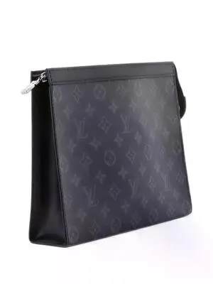LOUIS VUITTON Pochette Voyage Monogram Eclipse Canvas Mm Clutch Bag