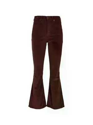 Veronica Beard Carson Corduroy Flared Jeans - Red