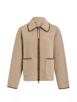Varley Ruiko Whipstitch-trim Plush-fleece Bomber Jacket