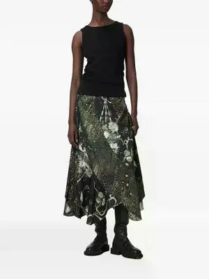 ALLSAINTS Arleen Animal-print Midi Skirt - Black