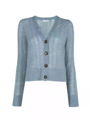 Veronica Beard Solene Cable-knit Cardigan - Blue
