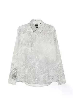 Patrizia Pepe Marble-print Long-sleeve Shirt - Grey