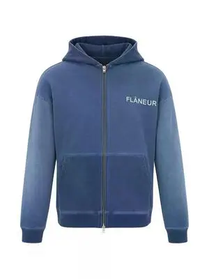FLANEUR Logo-print Zip-up Hoodie