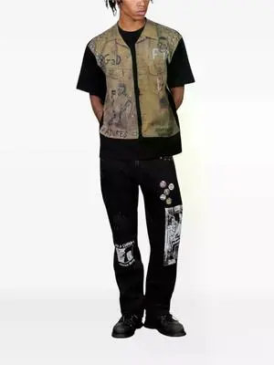 PLEASURES Vest-print Heavyweight T-shirt