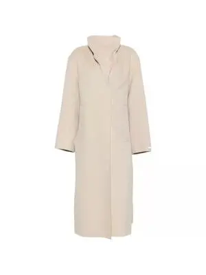 Sportmax Asymmetric Draped-collar Coat - Neutrals