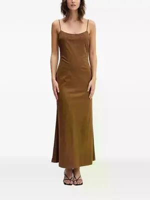 Bardot Suede-effect Spaghetti-strap Dress