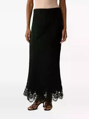 Bardot Elisan Lace-trim Satin-finish Maxi Skirt