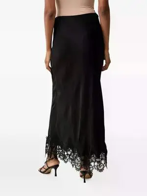 Bardot Elisan Lace-trim Satin-finish Maxi Skirt