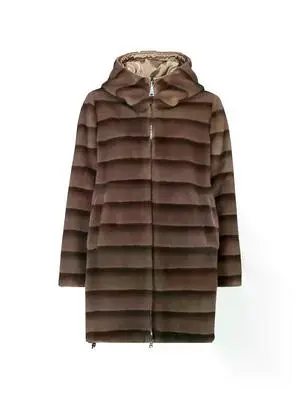 BETTY BARCLAY Reversible Faux-fur Coat - Brown