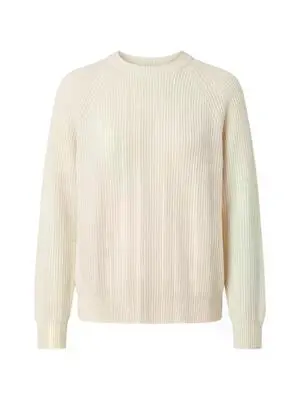 AMARANTO Ribbed-knit Raglan-sleeve Sweater - Neutrals