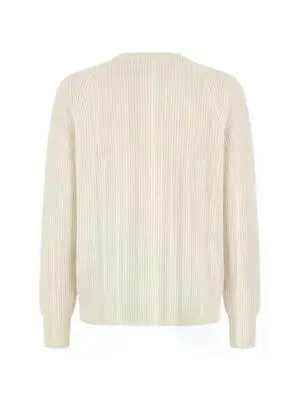 AMARANTO Ribbed-knit Raglan-sleeve Sweater