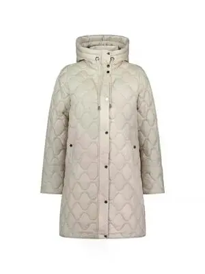 BETTY BARCLAY Quilted Hooded Coat - Neutrals