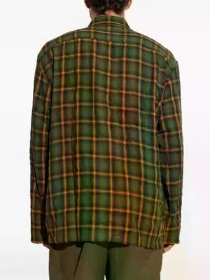 SONG FOR THE MUTE Check-pattern Patch-detail Shirt