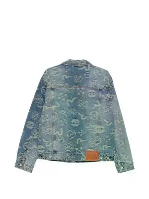EVISU Monogram-jacquard Denim Jacket