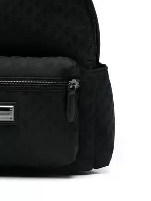 Emporio Armani Logo-jacquard Front-zip Backpack