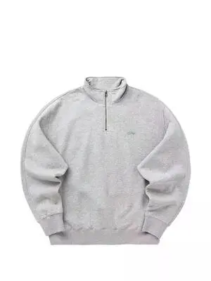 OLAF Quarter-zip Logo-embroidered Sweatshirt - Grey