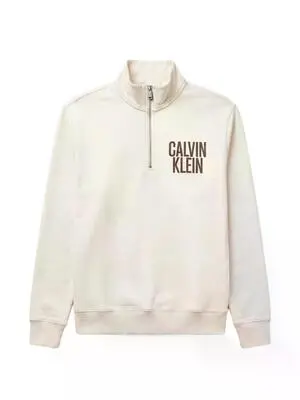 Calvin Klein Logo-embroidered Quarter-zip Sweatshirt