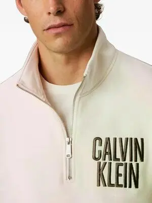 Calvin Klein Logo-embroidered Quarter-zip Sweatshirt