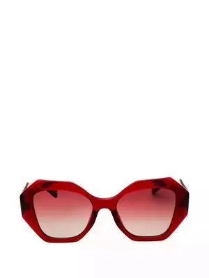 PRIVE REVAUX The Bimini Geometric-frame Sunglasses - Red
