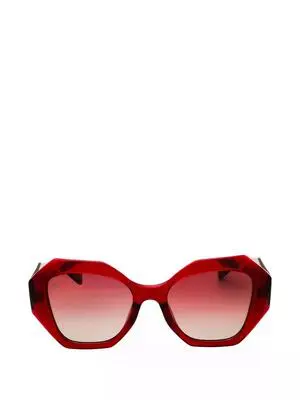 PRIVE REVAUX The Bimini Geometric-frame Sunglasses - Red