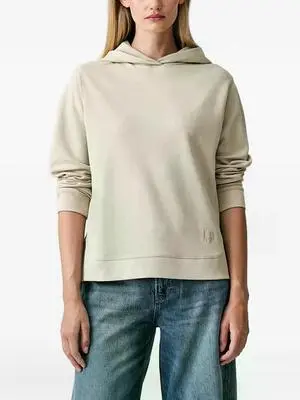 JOOP! Logo-embroidered Side-slit Hoodie - Neutrals