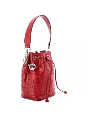 Fendi Mon Tresor Zucca Embossed Leather Mini Bucket Bag