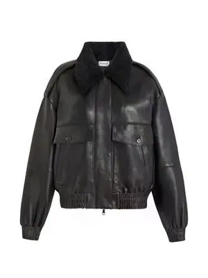 P.a.r.o.s.h Fur-collar Leather Jacket