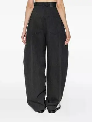 Balenciaga High-waist Barrel Pants In Dark