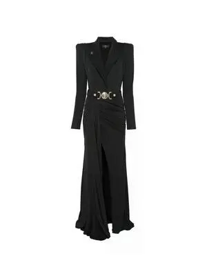 BABYLONE PARIS Belted Ruched Maxi Dress