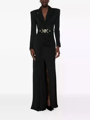 BABYLONE PARIS Belted Ruched Maxi Dress