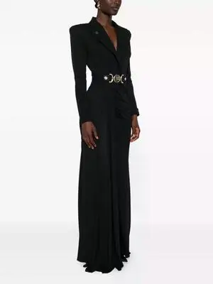 BABYLONE PARIS Belted Ruched Maxi Dress