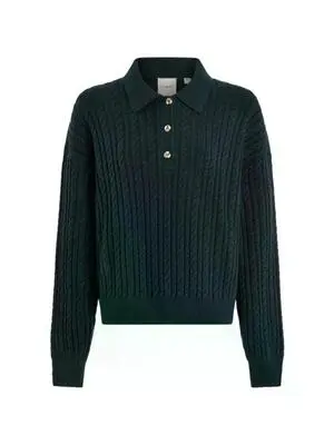 Varley Dottie Cable-knit Polo-collar Sweater