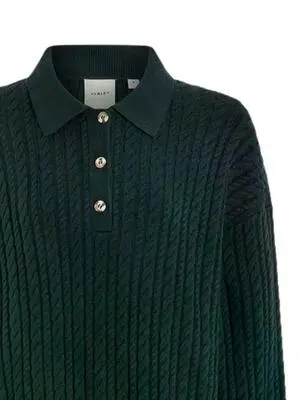 Varley Dottie Cable-knit Polo-collar Sweater