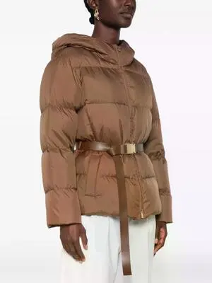 Max Mara Belted Hooded Quilted Jacket