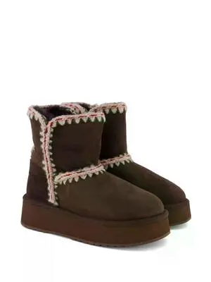 Mou Norfolk Crochet-trim Platform Boots