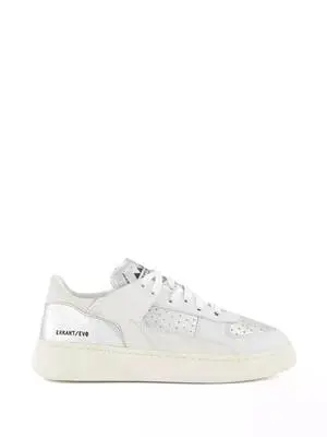 RUN OF Family Metallic-leather Sneakers - White