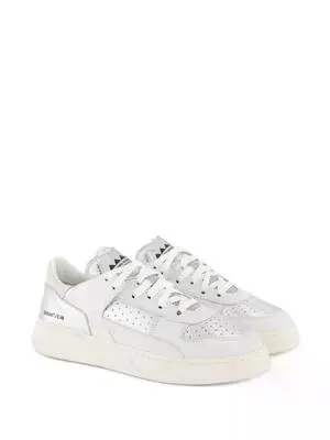 RUN OF Family Metallic-leather Sneakers - White