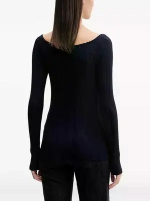BENETTON Ribbed-knit Off-shoulder Sweater