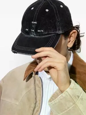 SONG FOR THE MUTE Logo-embroidered Distressed Cap