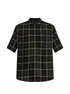 SONG FOR THE MUTE Check-pattern Short-sleeve Shirt - Black