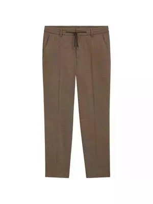 BOSS Drawstring-waist Tapered-leg Trousers - Brown
