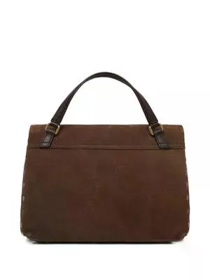 ZANELLATO Postina Stud-embellished Leather Tote Bag - Brown