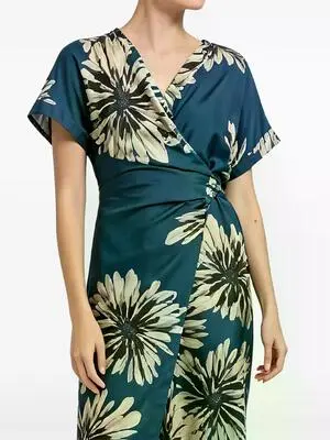 Brunello Cucinelli Floral-print Silk Midi Dress