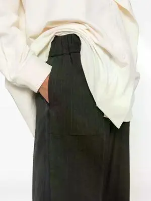 FRANCESCA MARCHISIO Coulisse Pinstriped Wide-leg Trousers
