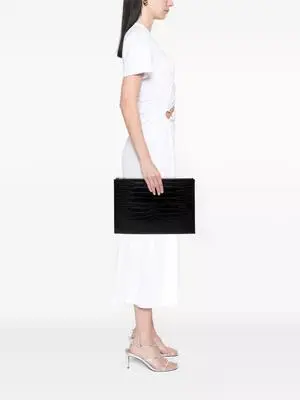 Saint Laurent 2016 Croc Embossed Leather Document Holder Clutch Bag