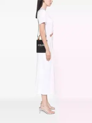 Celine 2022 Mini Triomphe Coated Canvas Vertical Cabas Satchel